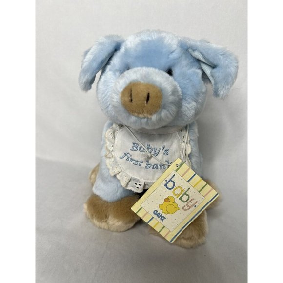 GANZ | Toys | Babys First Bank Blue Pig Lace Bib Vintage Baby Ganz ...